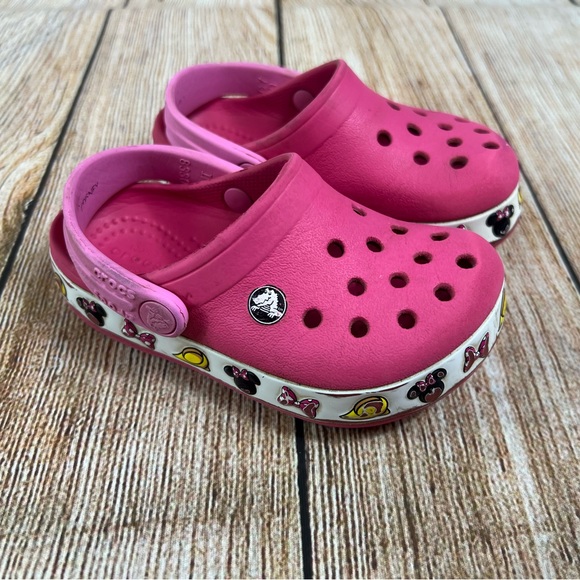 CROCS | Shoes | Crocs Disney Crocband Minnie Mouse Pink Clog Slip On ...